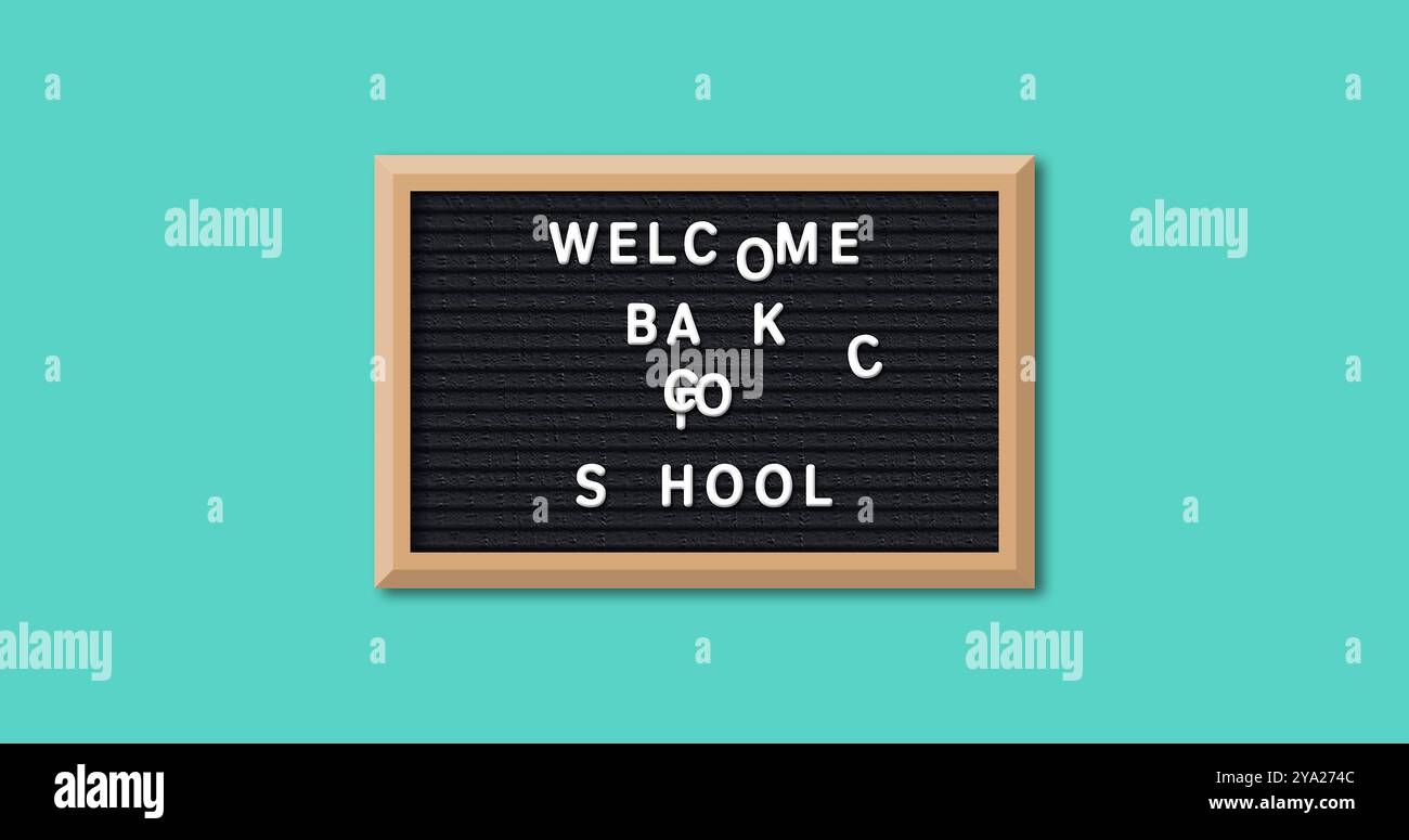 Image of the words Welcome Back To School formed in white letters on a ...