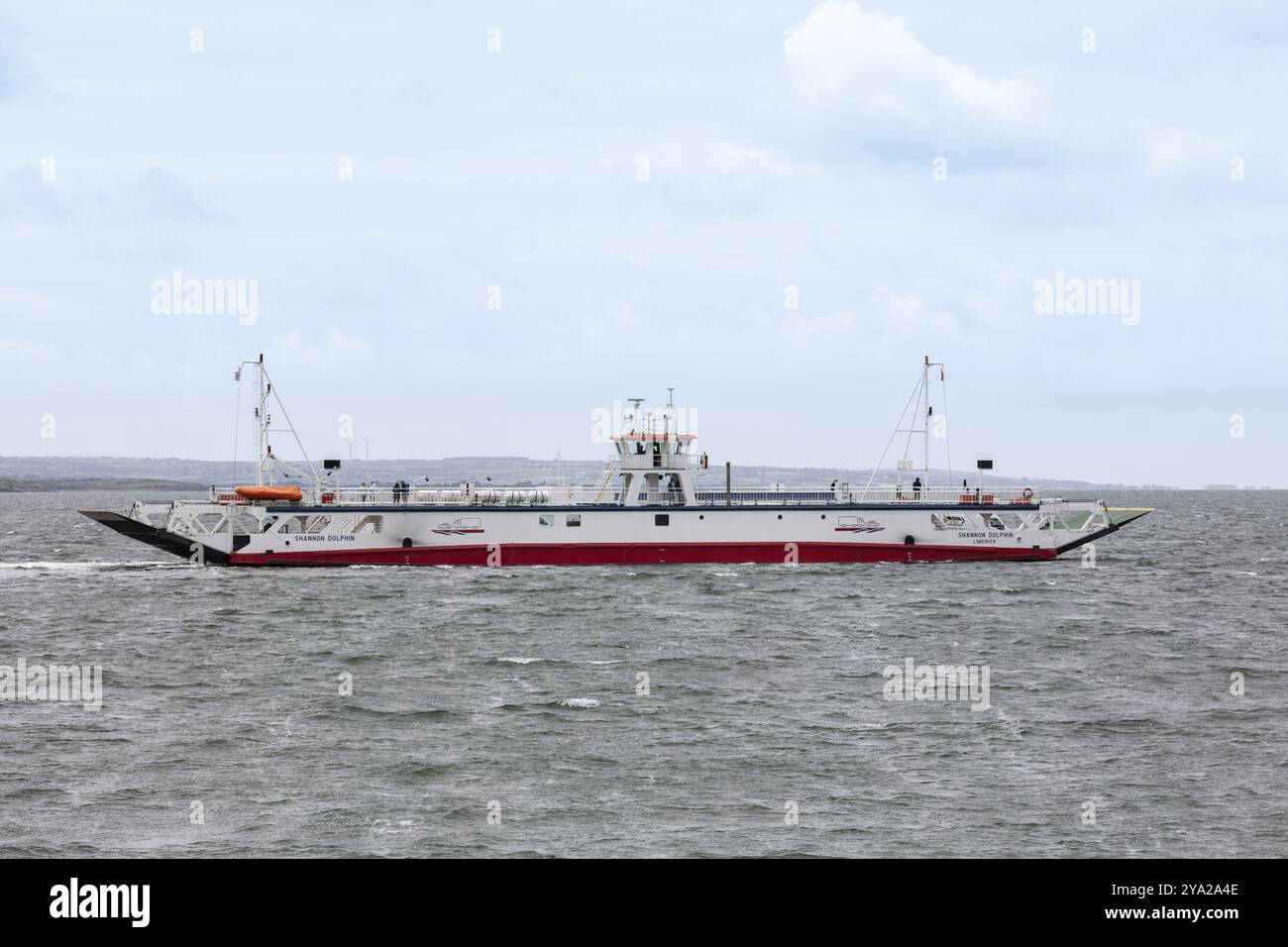 White ferry on a stormy sea under a cloudy sky, Killmer Ferry Stock ...