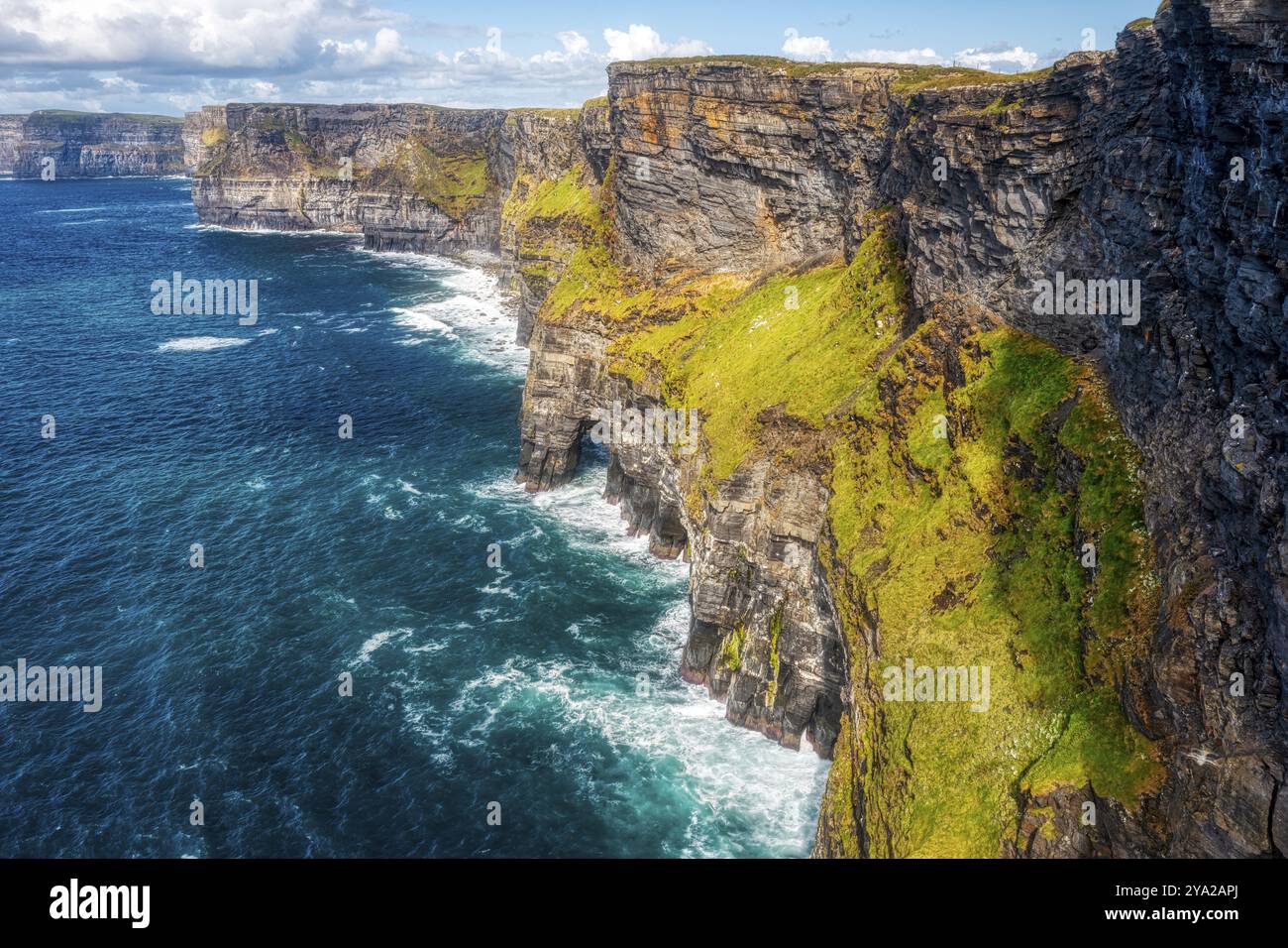 Dramatic cliff formations shaped by the sea, Cliffs of Moher Stock ...
