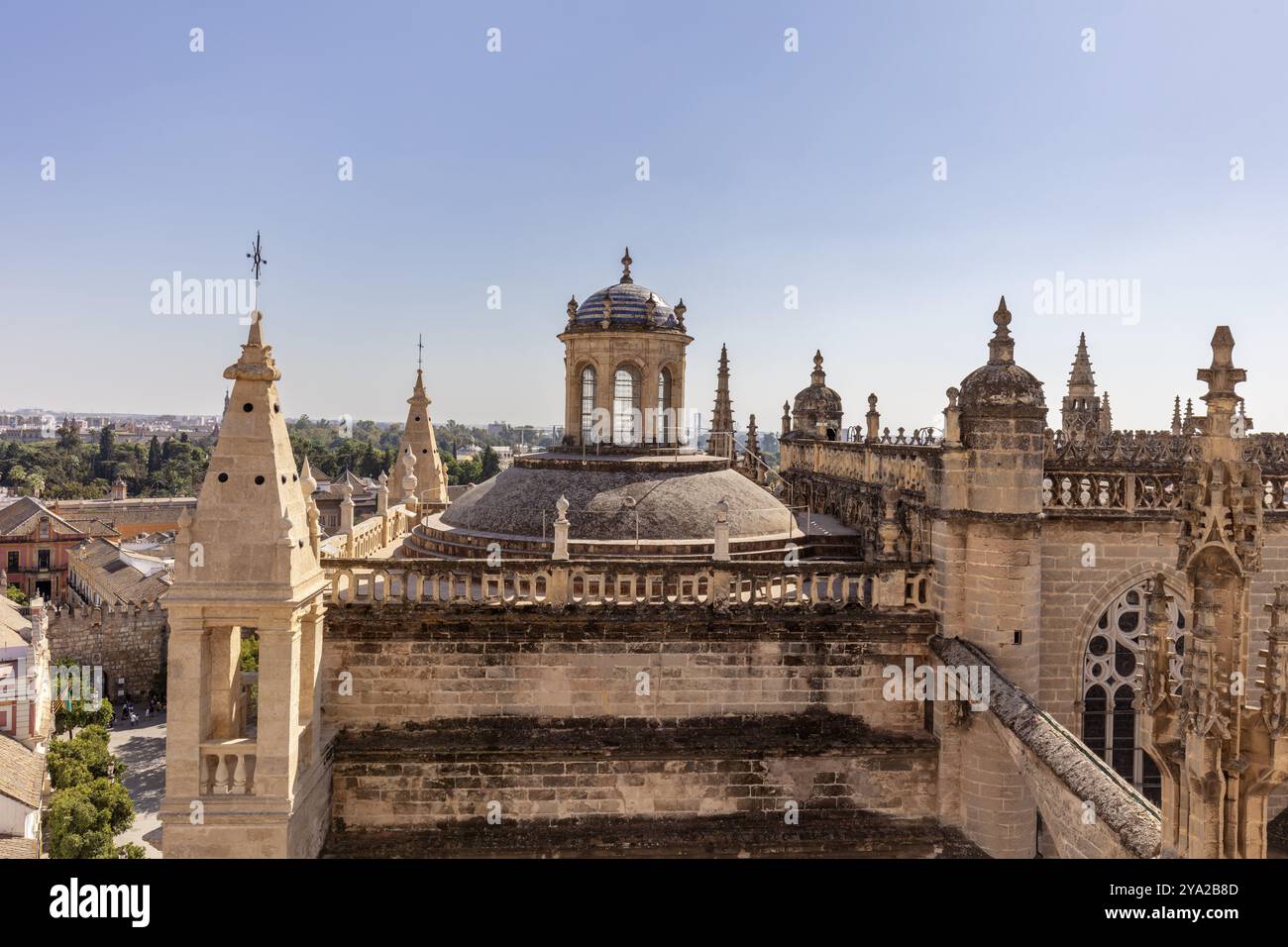 Gothic cathedral with towers and rich architecture in an urban setting ...
