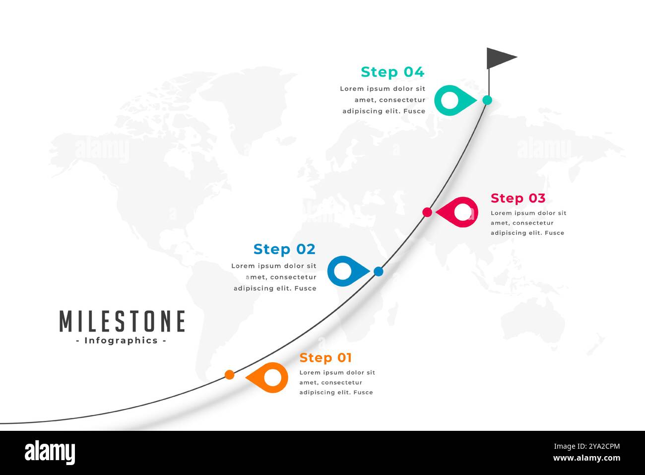 infographic milestone route map template with colorful location pointer vector Stock Vector ...