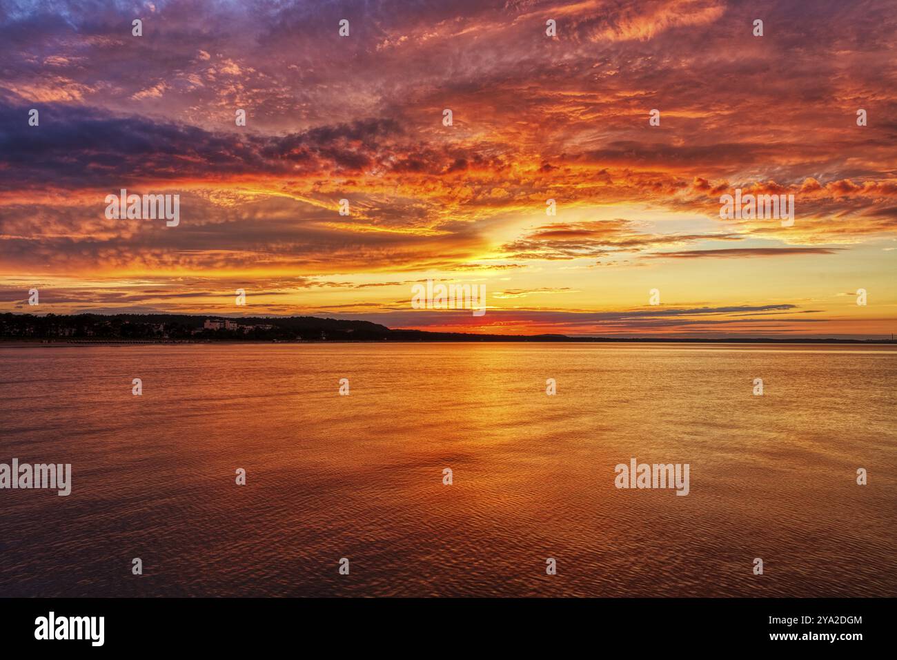 Bright red sunset over hi-res stock photography and images - Alamy