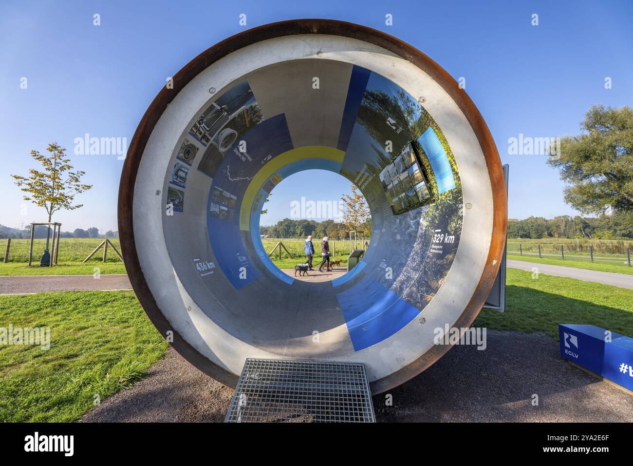 Original sewer pipe element of the Emscher sewer as an information ...