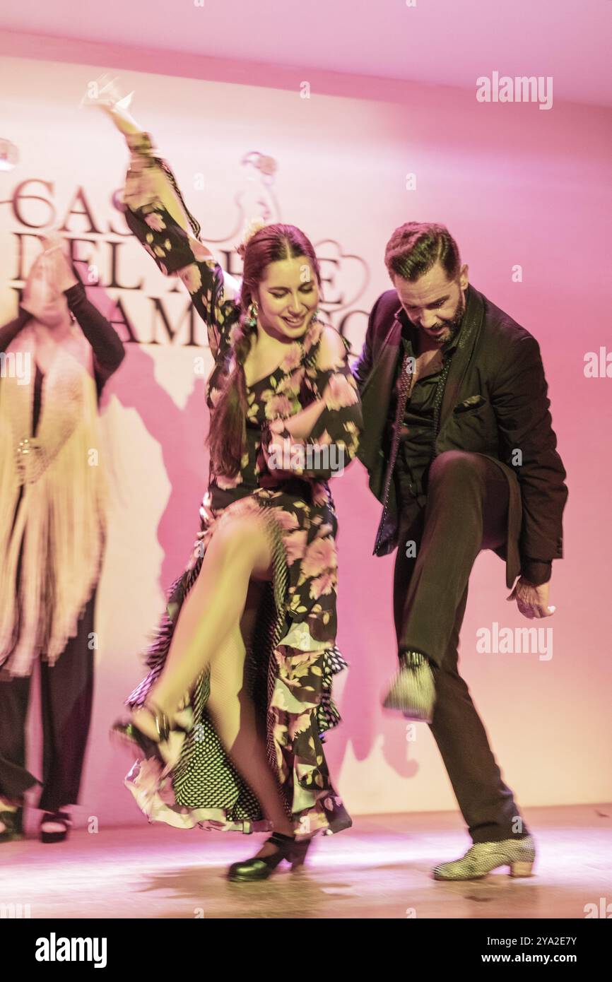 A flamenco duo in passionate movement on stage, Granada Stock Photo - Alamy