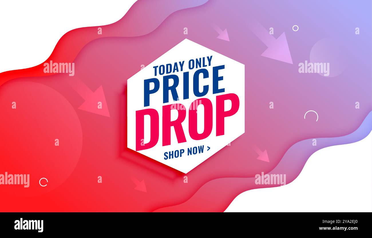 price drop sale banner for special event and festival vector Stock ...