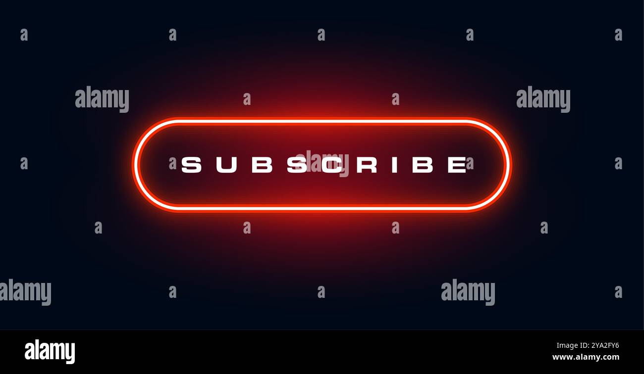 neon style web subscribe button icon design vector Stock Vector Image ...