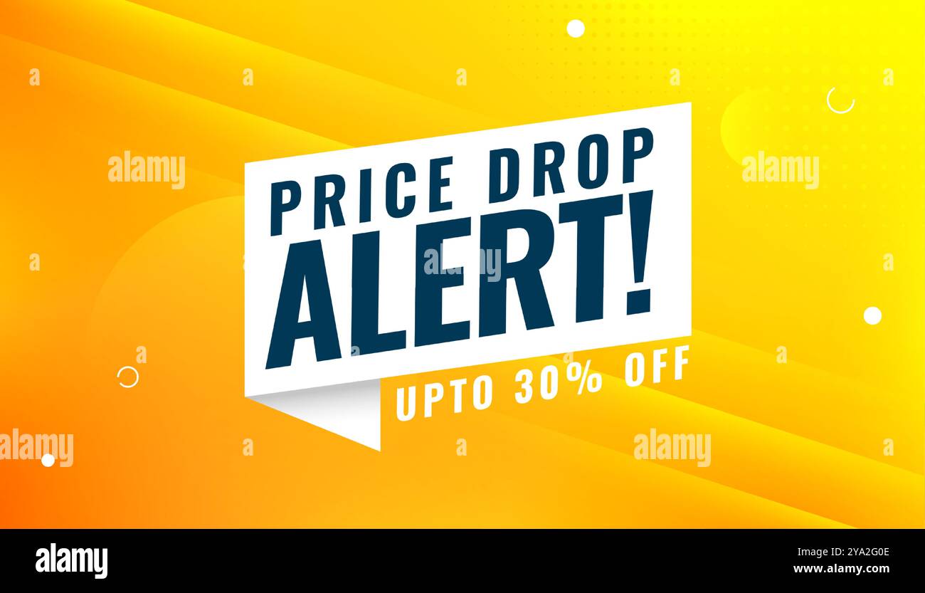 alert price drop coupon banner to get 30 percent discount vector Stock ...