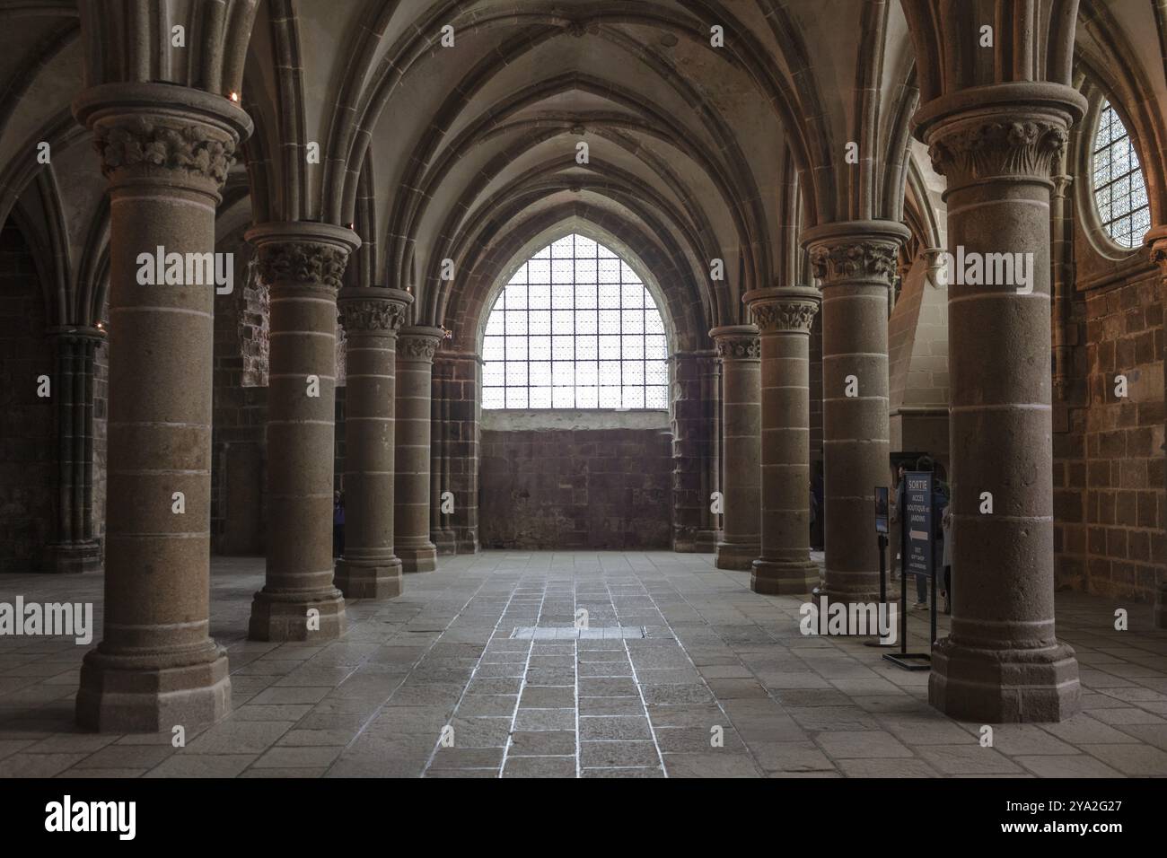 Gothic room with high columns and large windows, majestic, Le Mont ...