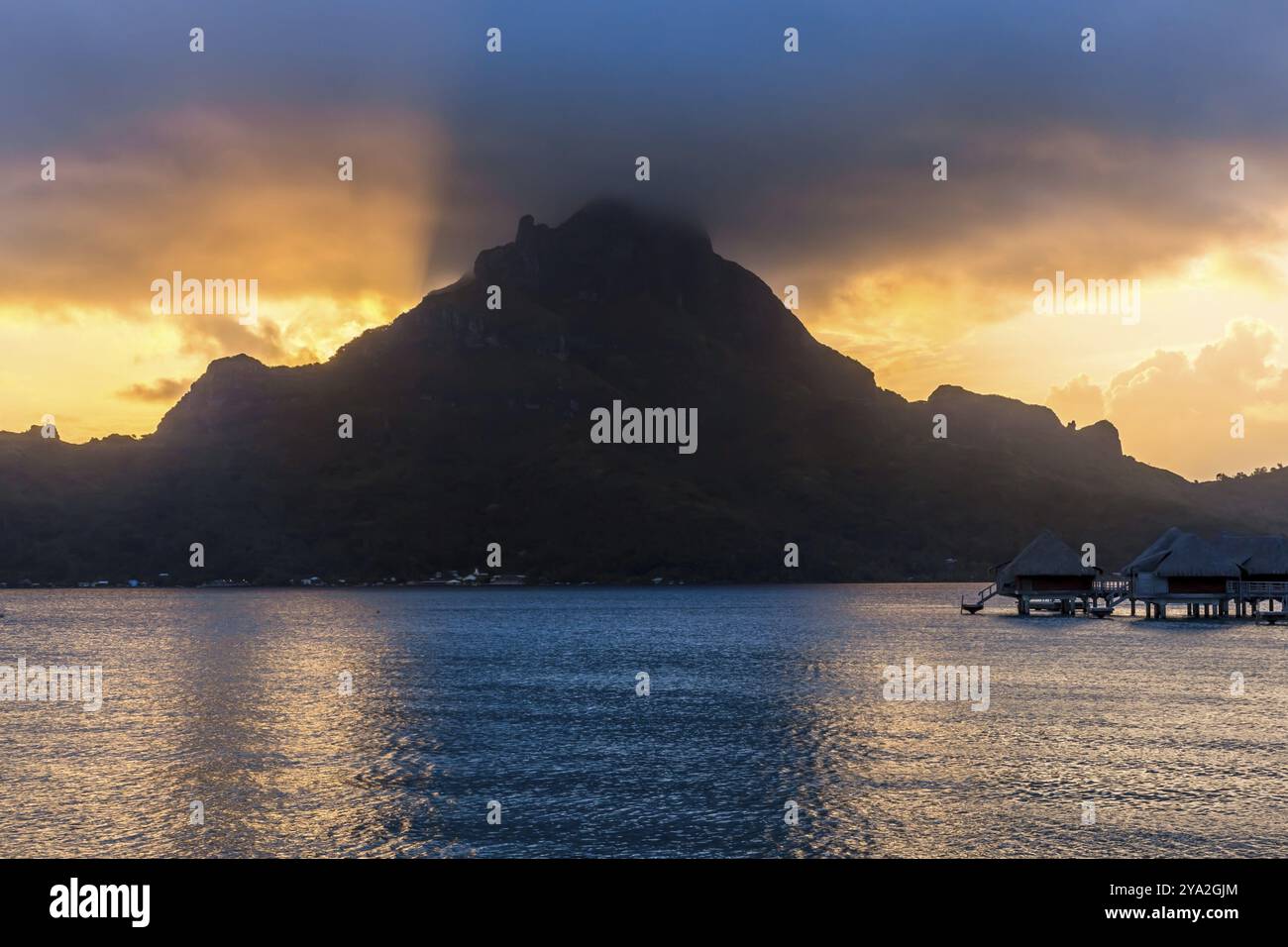Bora Bora Island, French Polynesia. Web banner in panoramic view this ...