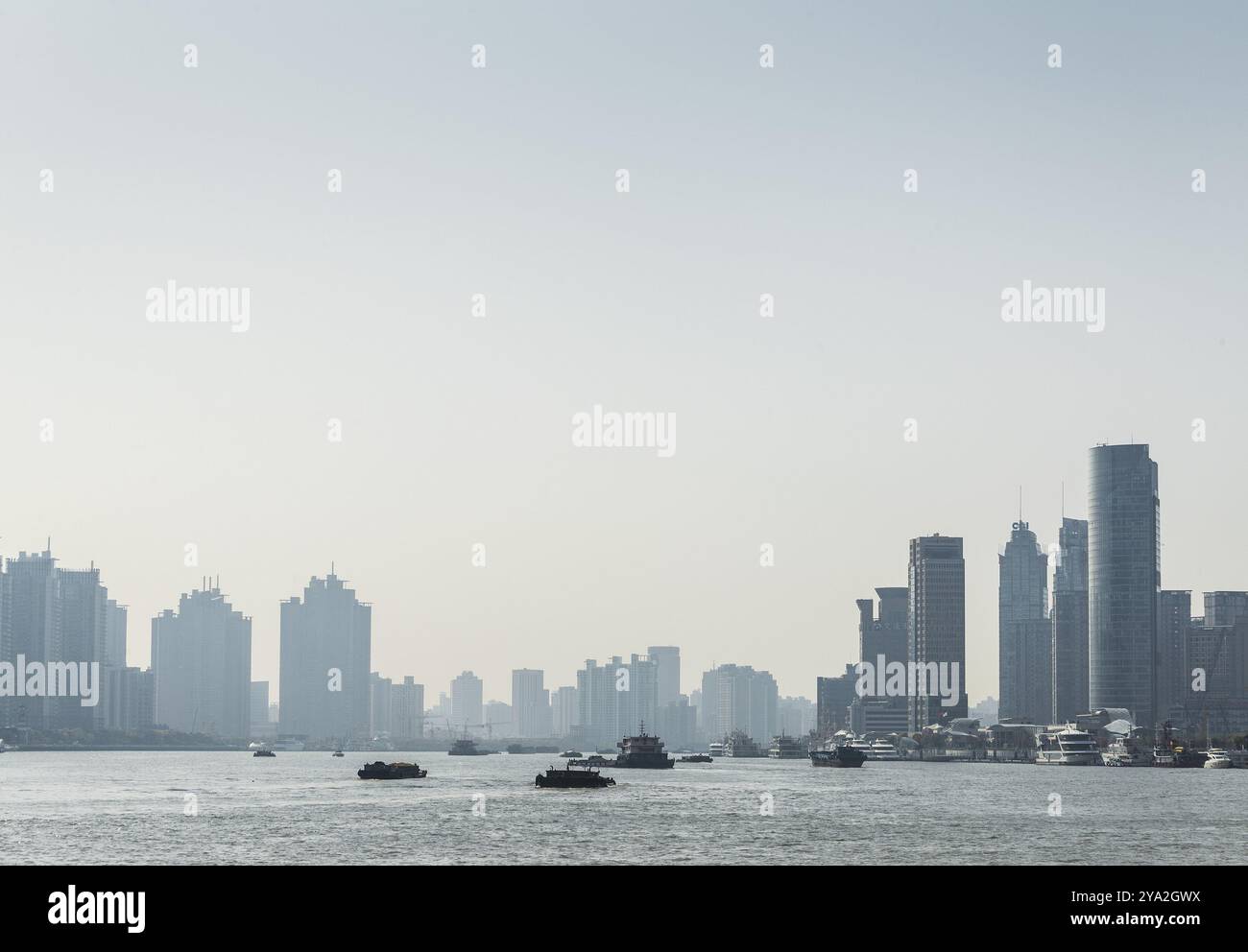 View of shanghai river buildings in china Stock Photo - Alamy