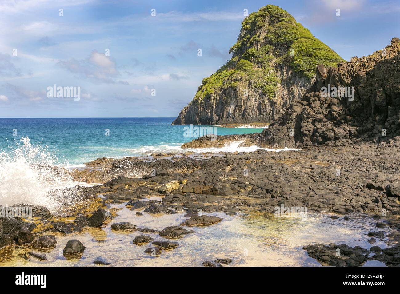 Turquoise water around the Two Brothers rocks, Fernando de Noronha ...