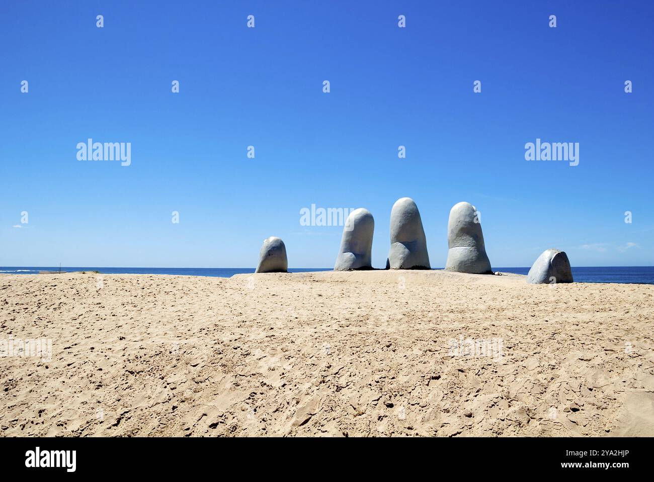 Hand sculpture, a symbol of Punta del Este, Uruguay, South America ...