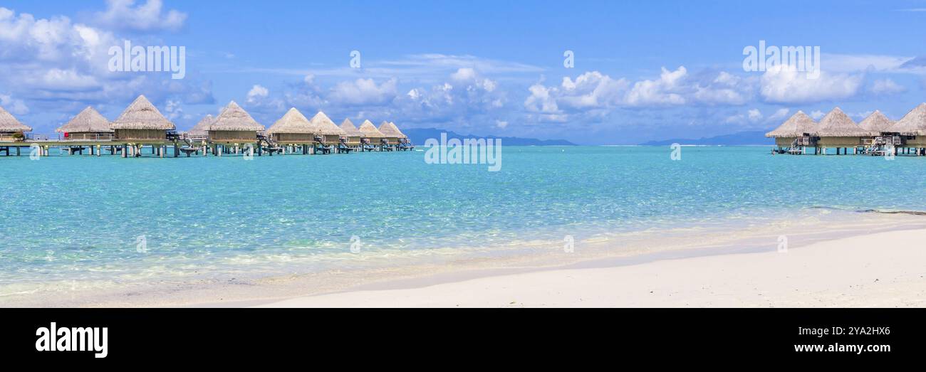 Bora Bora Island, French Polynesia. Web banner in panoramic view this ...