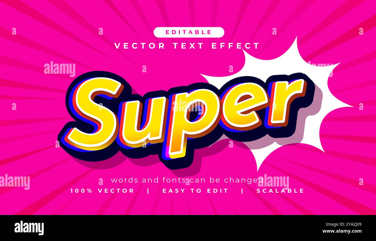 text effect super lettering in modern style vector Stock Vector Image ...