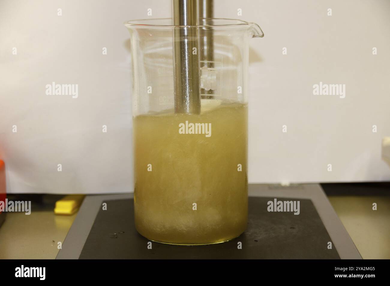 Homogenising a wastewater sample in the laboratory of a wastewater ...