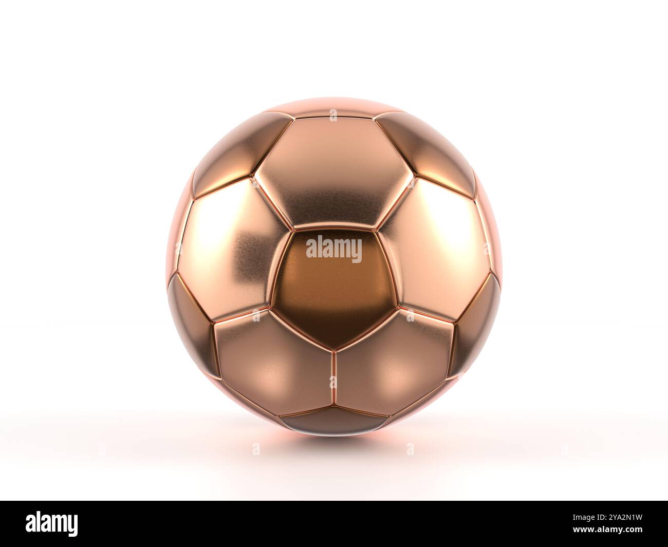 Bronze soccer ball on a white background. 3d illustration Stock Photo ...
