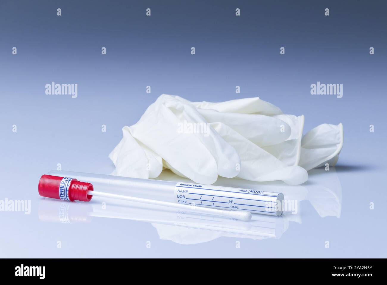 DNA test tubes and cotton swabs, wipe test, COVID 19 Stock Photo - Alamy