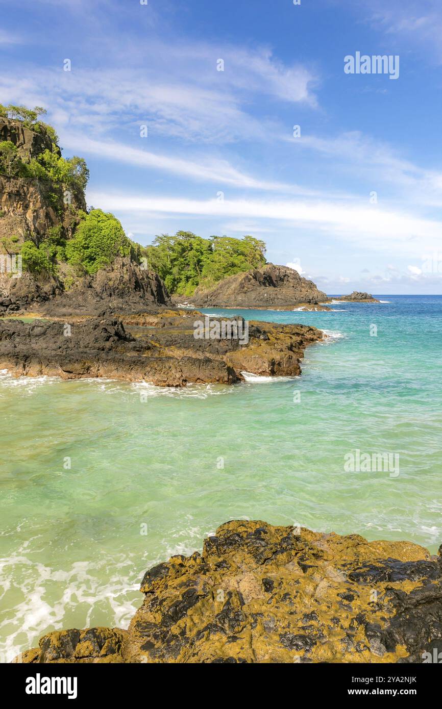 Turquoise water around the Two Brothers rocks, Fernando de Noronha ...