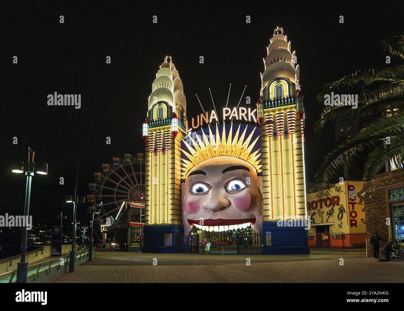 Luna park amusement park entrance in sydney australia at night Stock ...