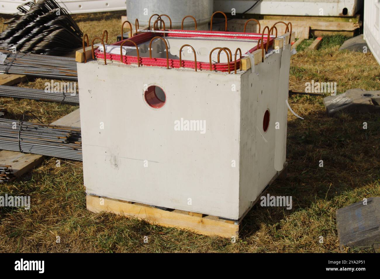 Pump sump of a wastewater pipe in front of installation Stock Photo - Alamy