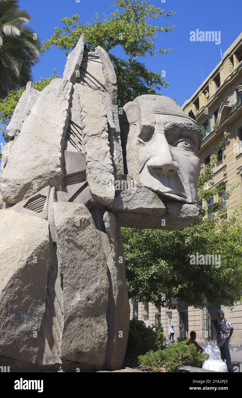 In Santiago's main square stands a striking sculpture called the ...