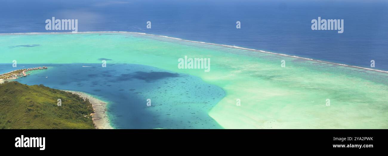 Bora Bora Island, French Polynesia. Web banner in panoramic view this ...