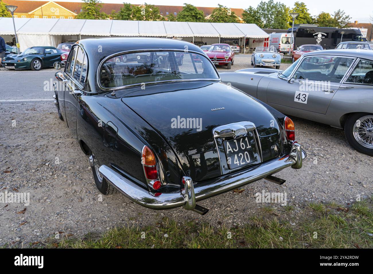 Copenhagen, Denmark, August 02, 2024: A Jaguar 420 vintage car at the ...