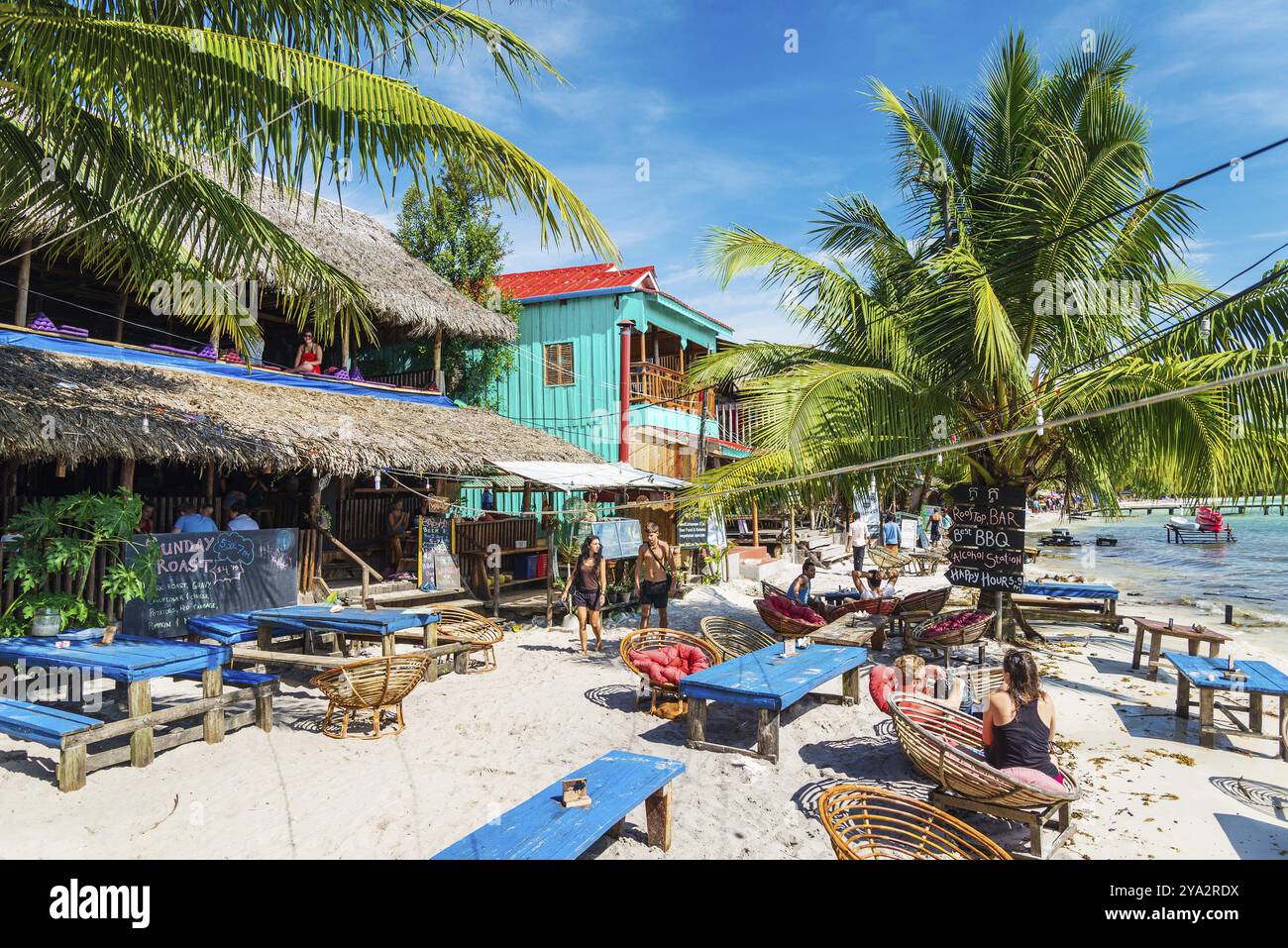 Koh rong island main village bars and restaurants in cambodia Stock ...
