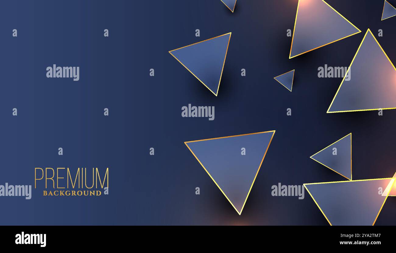 golden triangle shape frame premium background for presentation vector ...