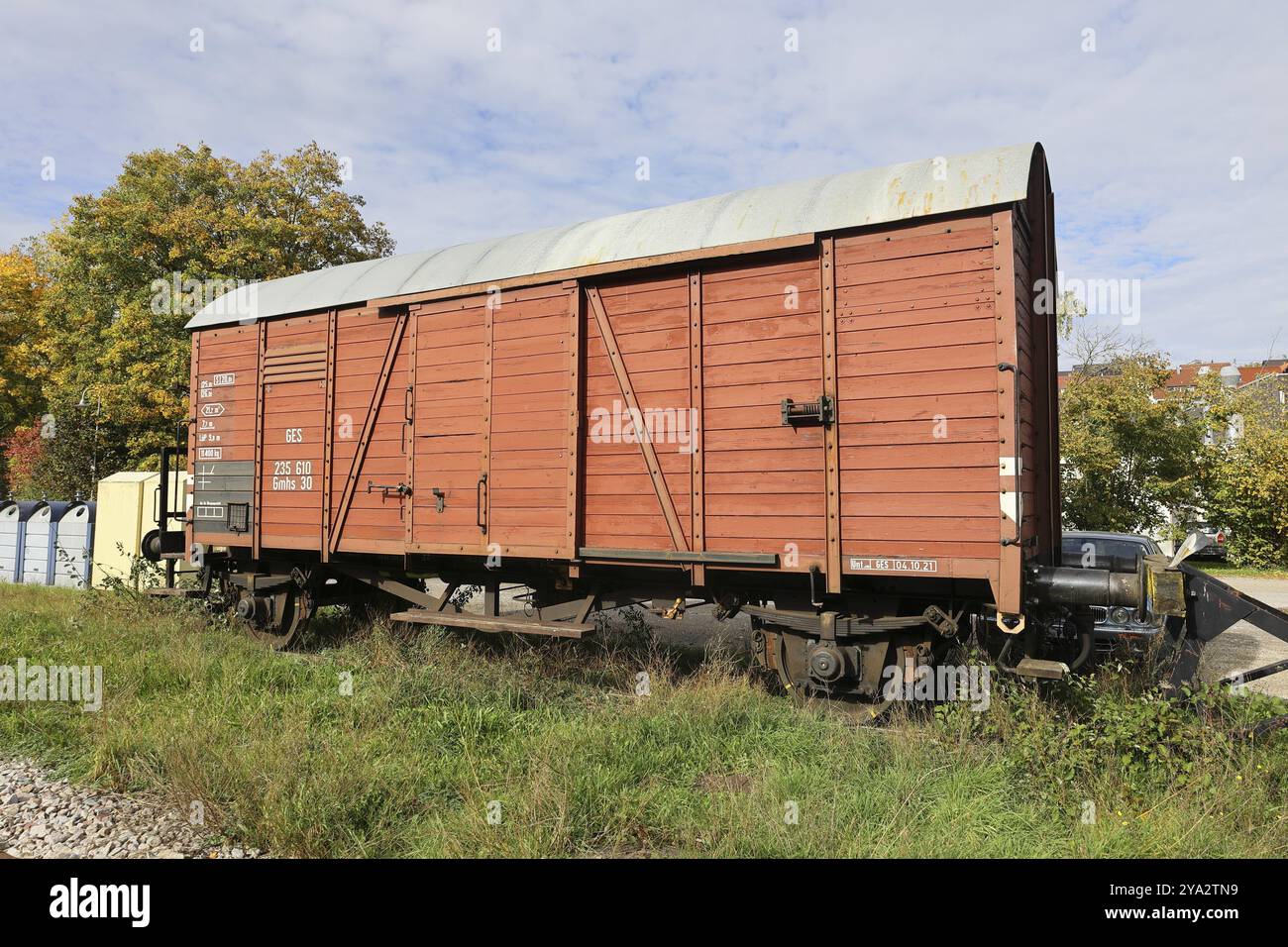 Old railway carriage on the siding at Weissach station Stock Photo - Alamy