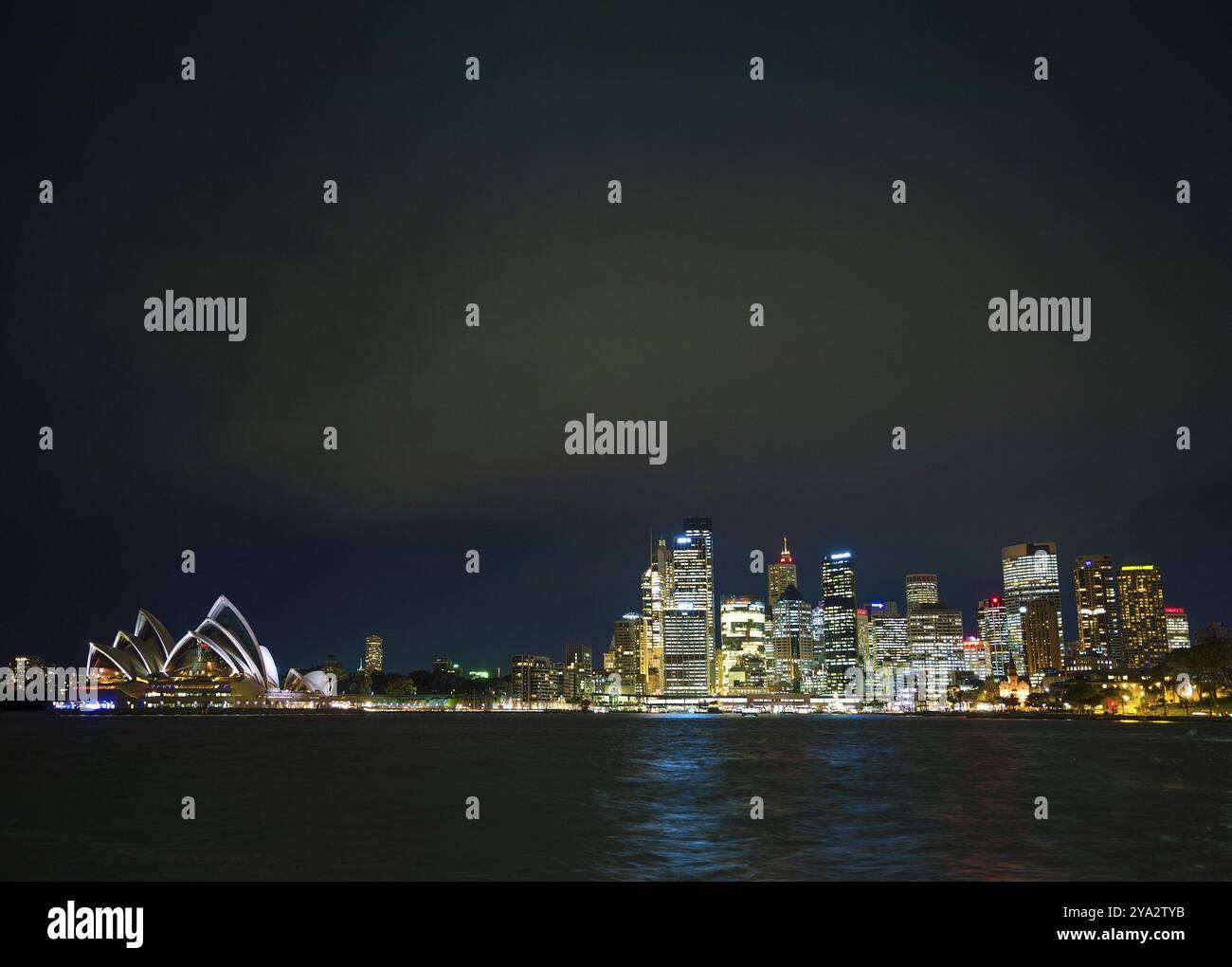 Sydney harbour skyline in australia at night Stock Photo - Alamy