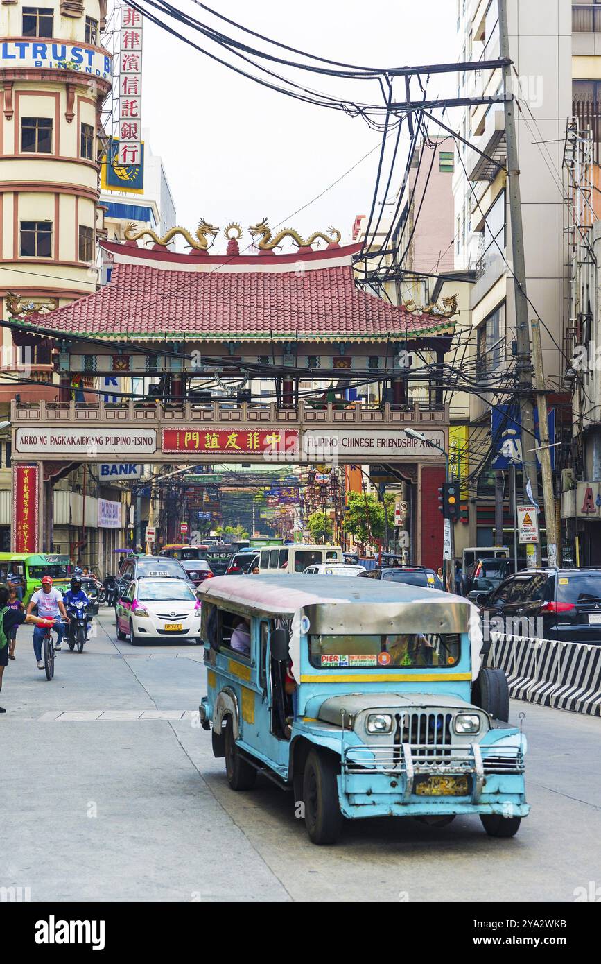 Local colourful jeepney bus in manila chinatown in philippines Stock ...