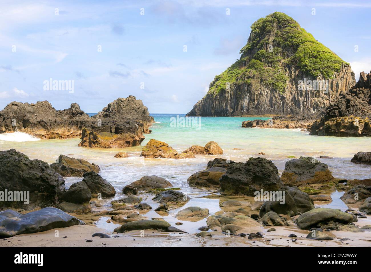 Turquoise water around the Two Brothers rocks, Fernando de Noronha ...