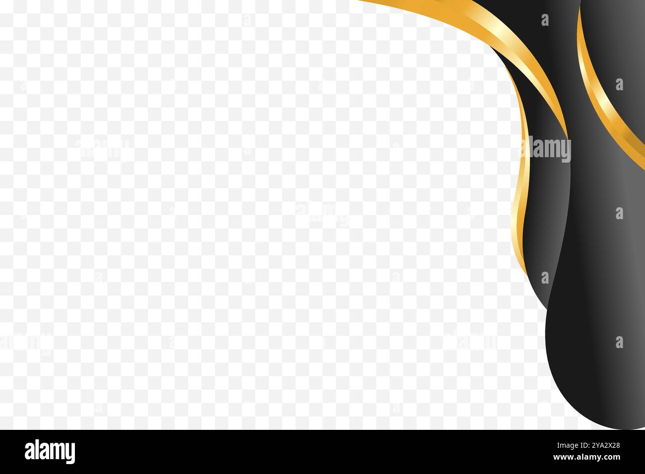 Vector background in wavy Black and gold for stylish header and footer ...