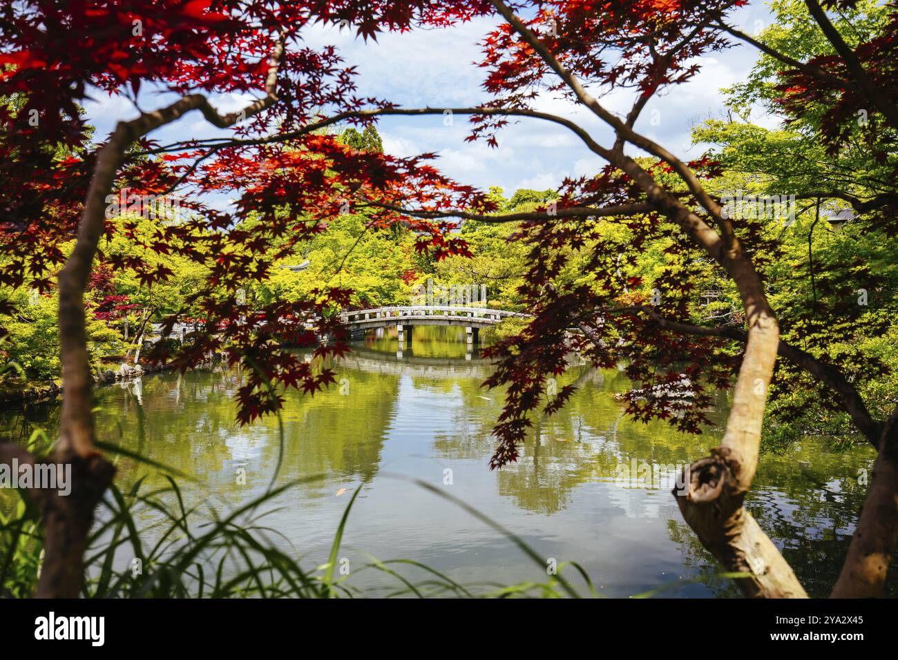The famous Eikando temple (Eikan-do) on a warm spring day in Kyoto ...