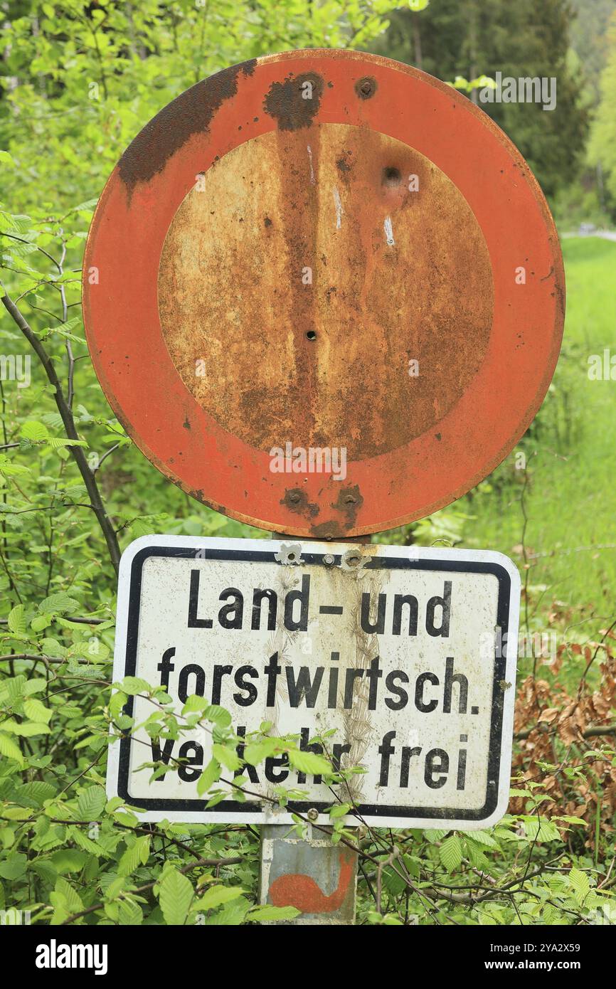 Traffic sign is dirty and difficult to recognise Stock Photo - Alamy