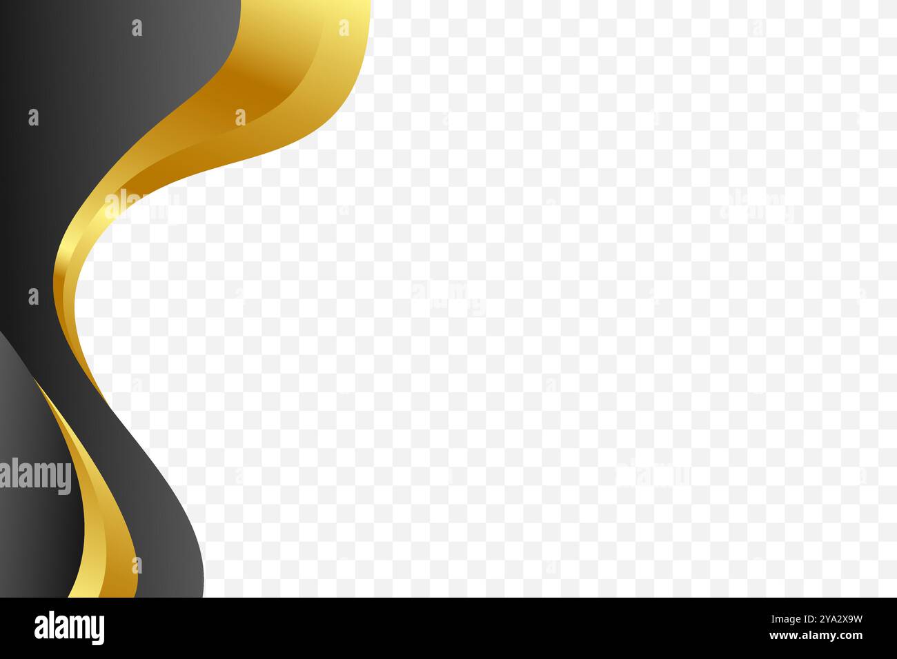Refined Black and gold wavy vector background for elegant header and ...