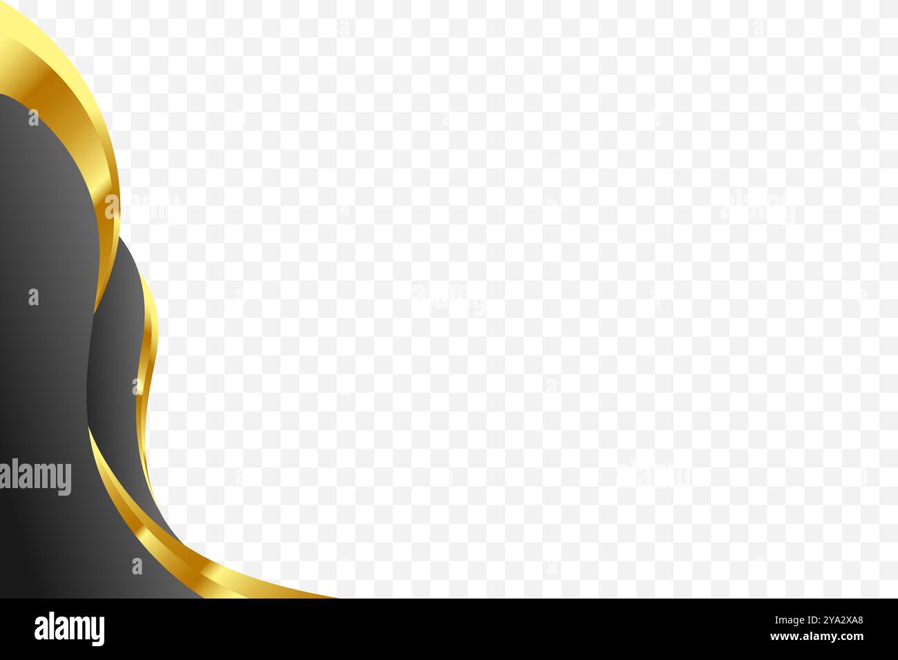 Distinctive wavy vector background in Black and gold for elegant footer ...