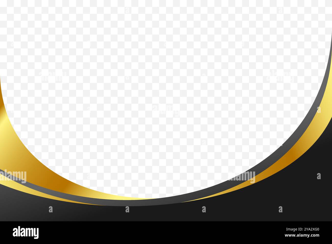 Luxurious Black and gold curved vector background border for elegant ...