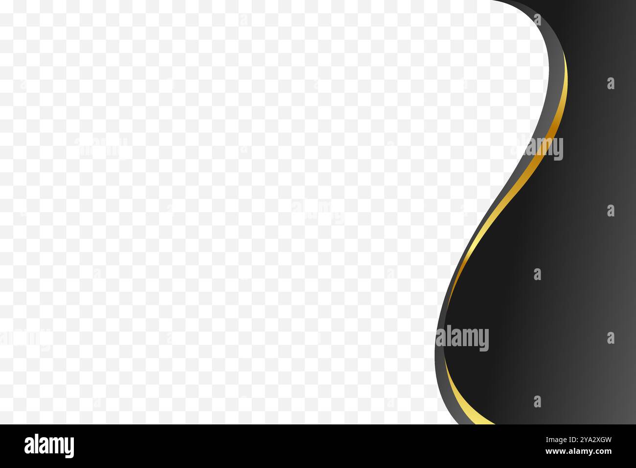 Black and gold wavy vector background designed for header and footer ...