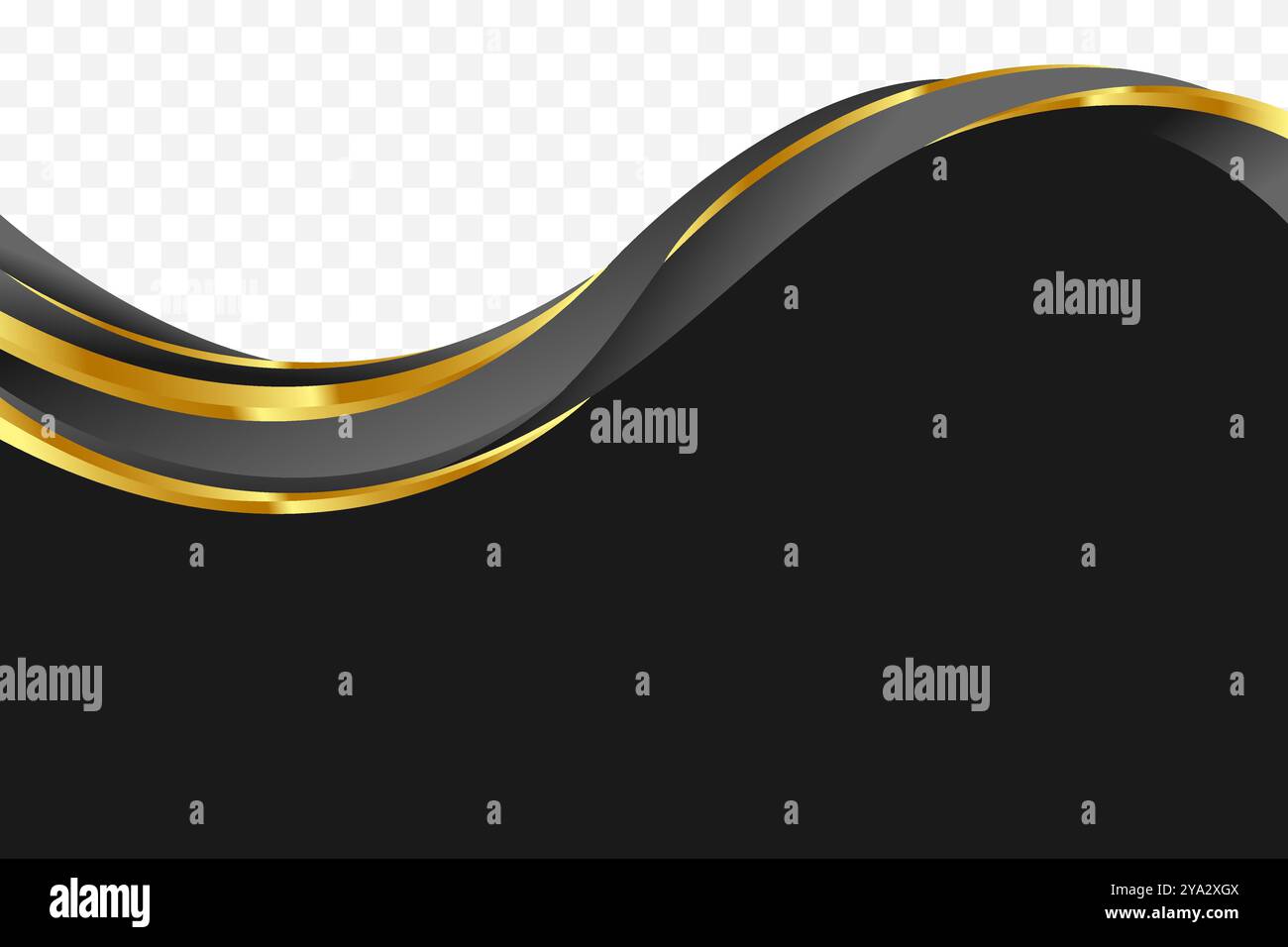 Elegant Black and gold curved vector background for footer and header ...