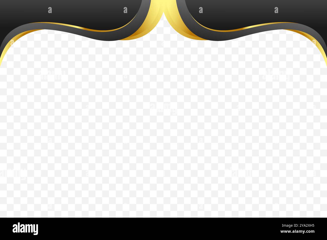 Wavy Black and gold vector background for decorative header and footer ...