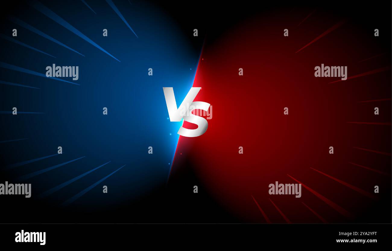 blue and red tournament versus banner for dual clash vector Stock ...
