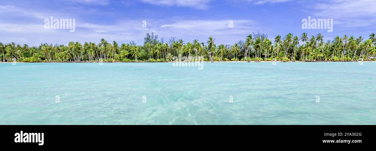Bora Bora Island, French Polynesia. Web banner in panoramic view this ...