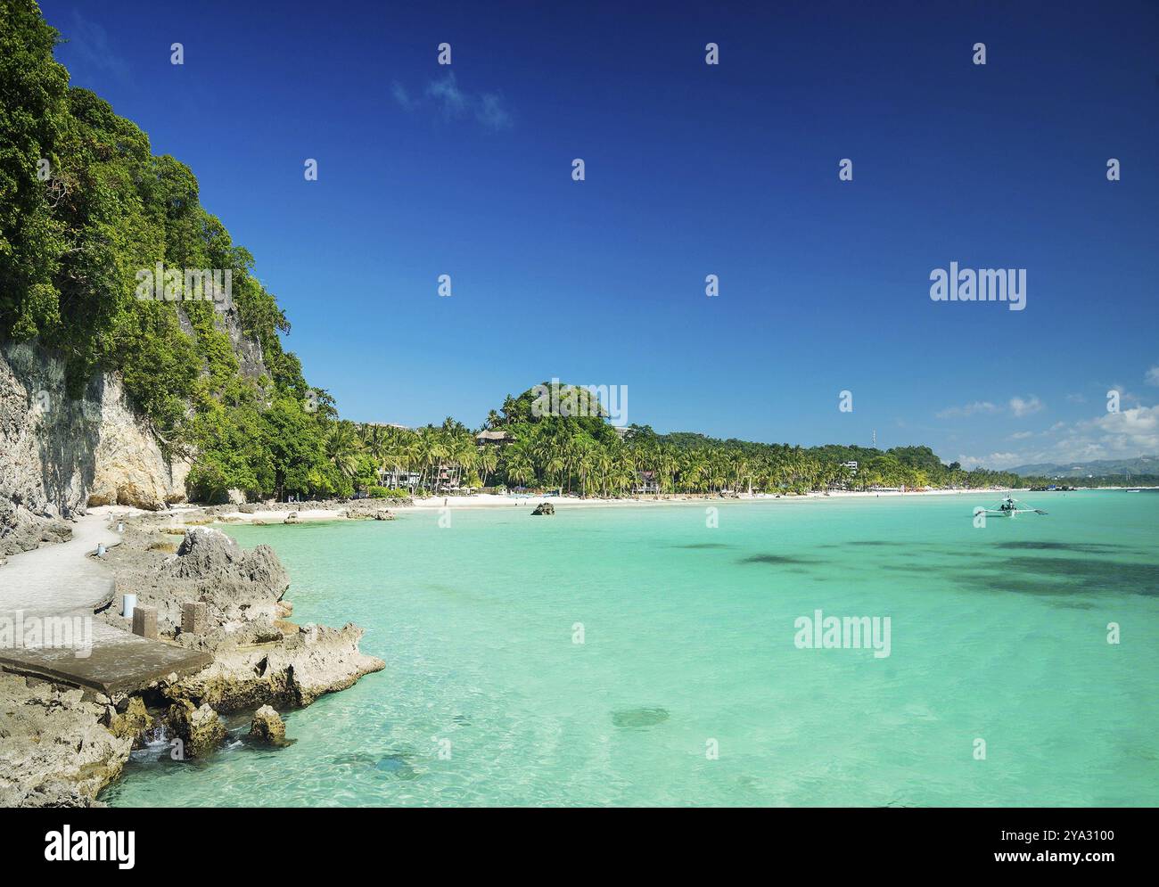 Diniwid tropical beach in boracay island philippines view towards ...