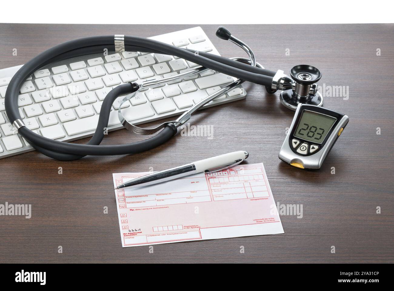 Measurement of the glucose concentration in the blood with a glucometer ...