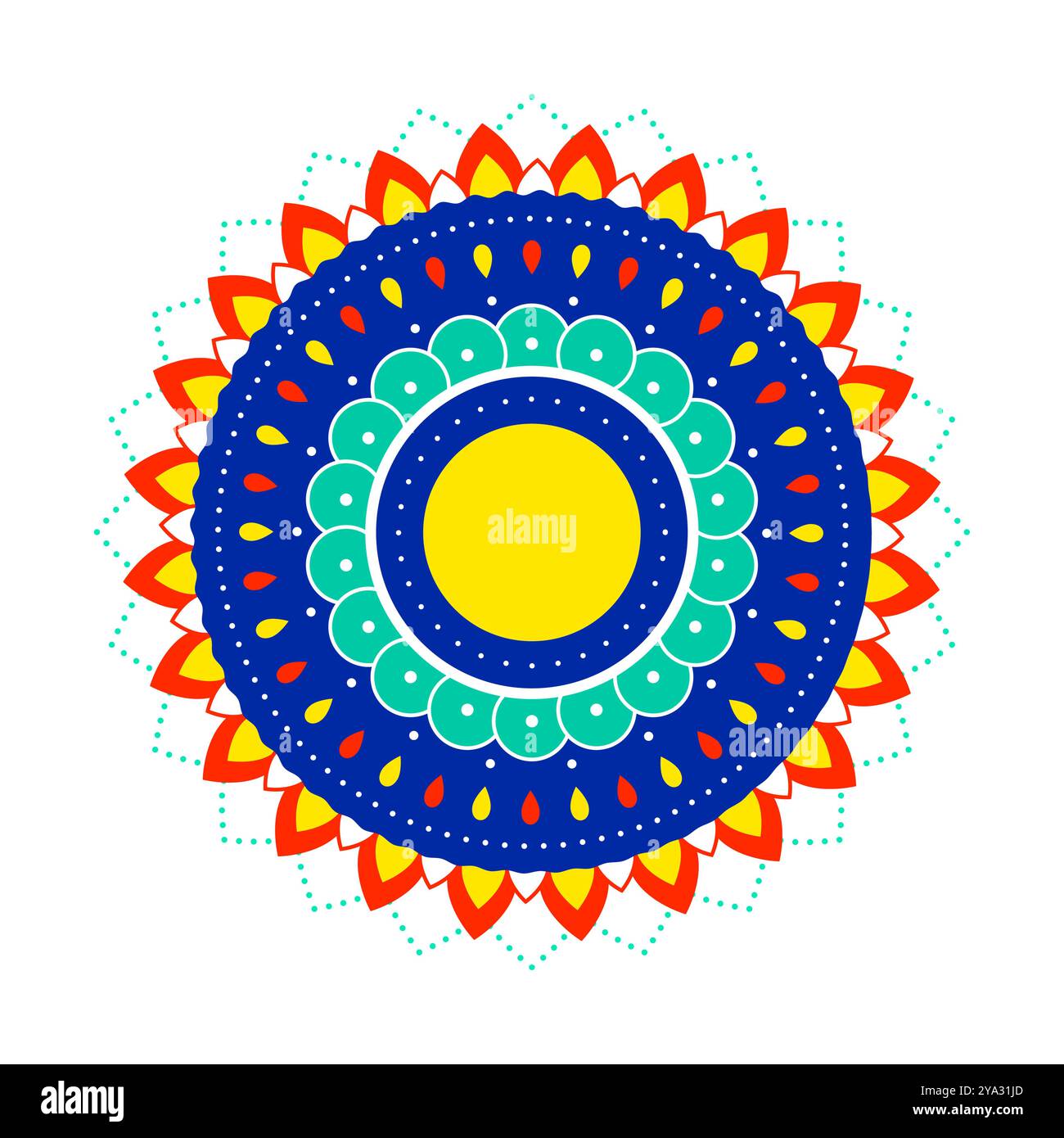 traditional colorful mandala rangoli in indian art vector Stock Vector ...