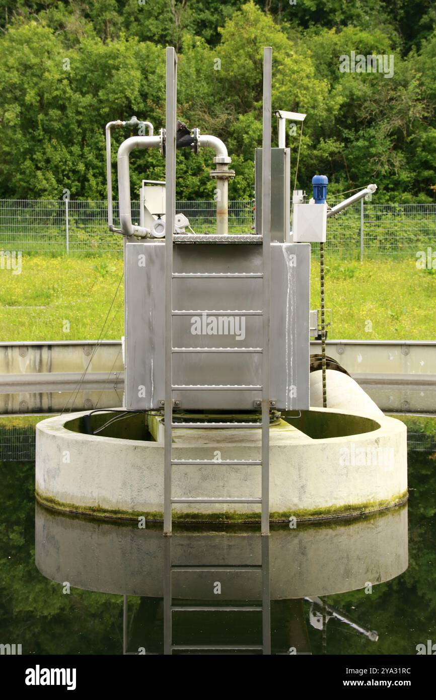 Emergency exit ladder in the secondary clarifier of a wastewater ...