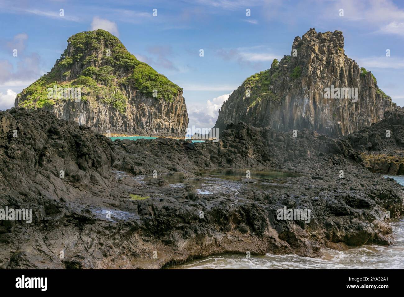 Turquoise water around the Two Brothers rocks, Fernando de Noronha ...