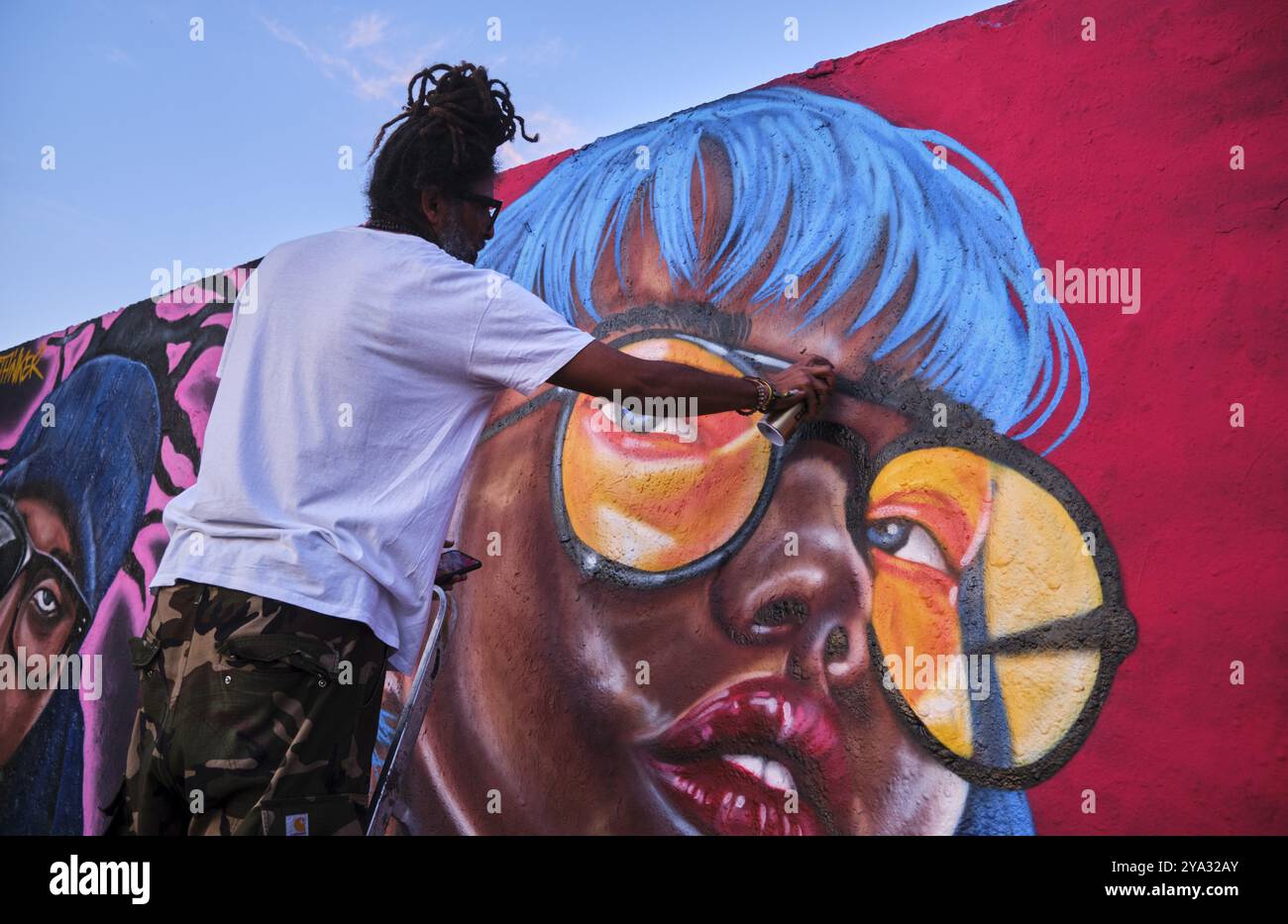 Germany, Berlin, 21.09.2024, Sunday afternoon in Mauerpark, graffiti ...